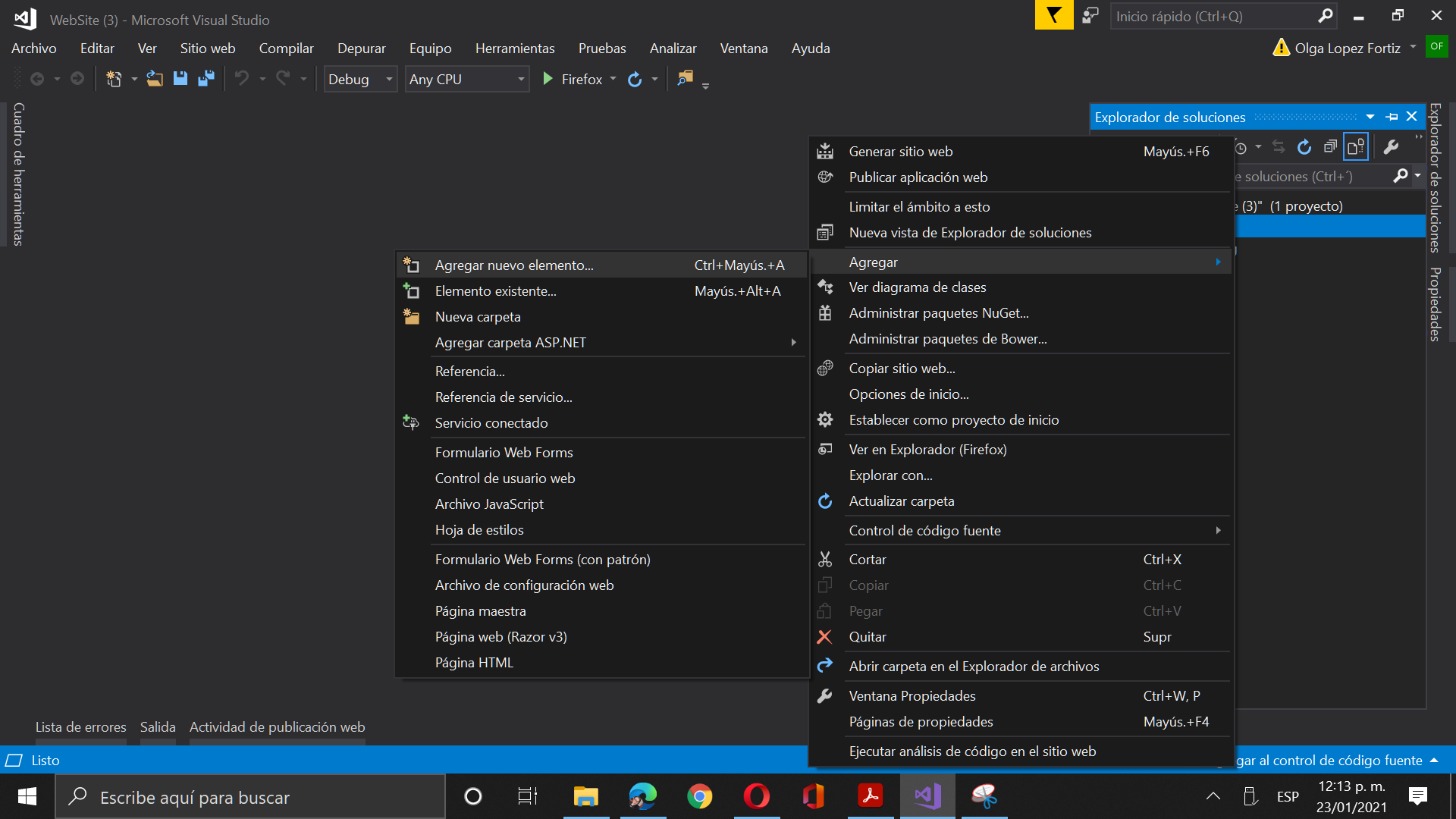 Unidad 1 Tema 2: Visual Studio para aplicaciones web. – Olga Fortiz